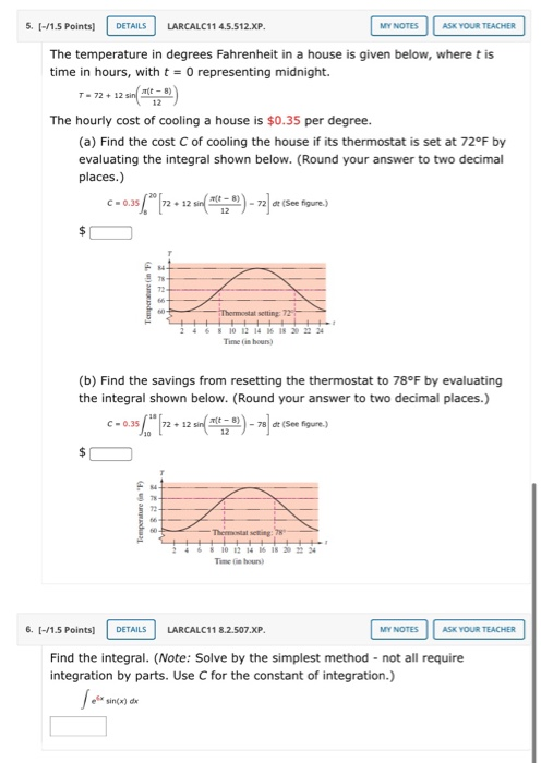 Solved DETAILS ASK YOUR TEACHER 5. (-/1.5 Points) LARCALC11 | Chegg.com