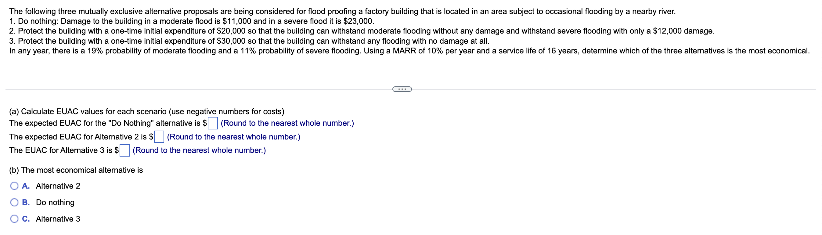Solved The following three mutually exclusive alternative | Chegg.com