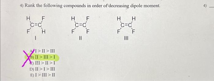 Solved 4) Rank the following compounds in order of | Chegg.com