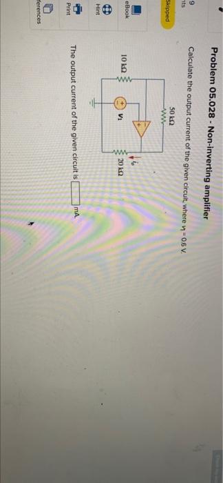 Solved Problem 05.028 - Non-inverting amplifier - 9 its | Chegg.com