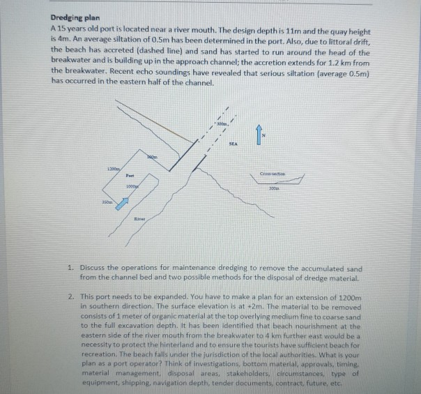 Solved Dredging plan A 15 years old port is located near a | Chegg.com