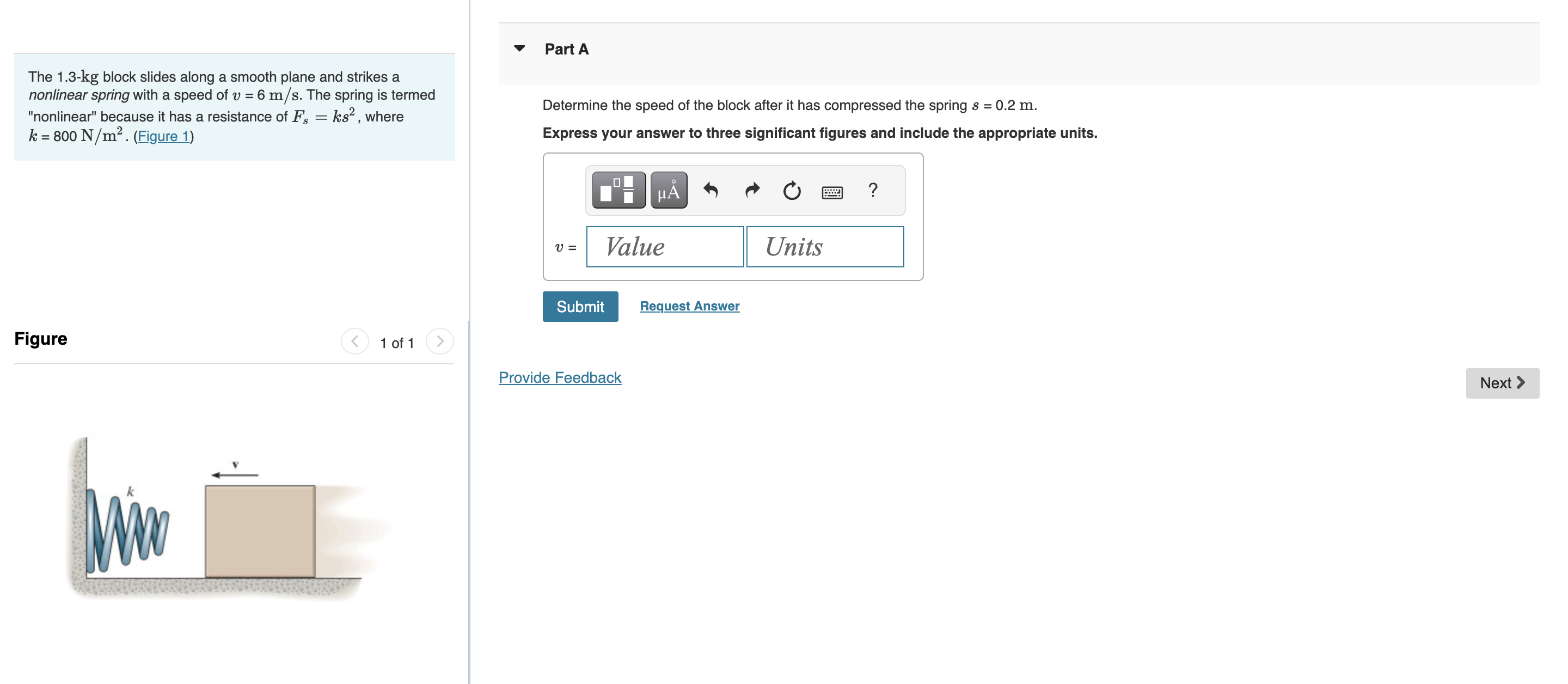 Solved Dyn HW 4 ﻿Q#3The 1.3-kg block slides along a smooth | Chegg.com