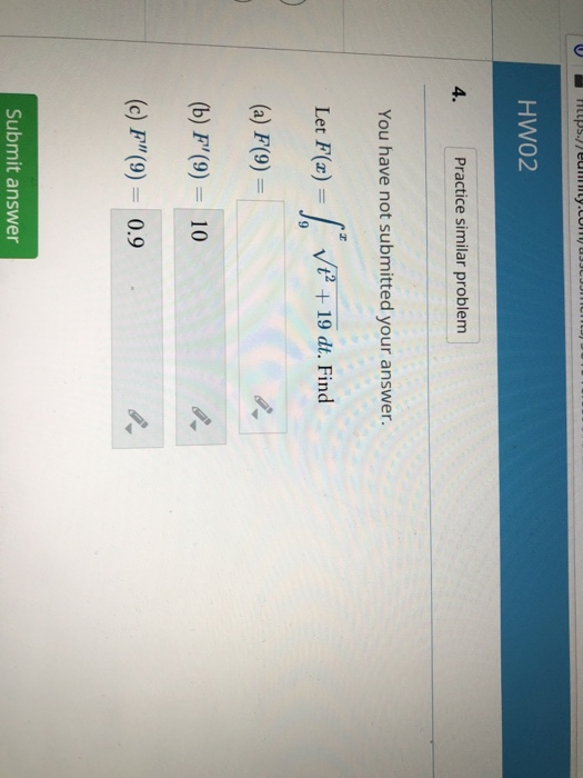 Solved HW02 Practice similar problem You have not submitted | Chegg.com