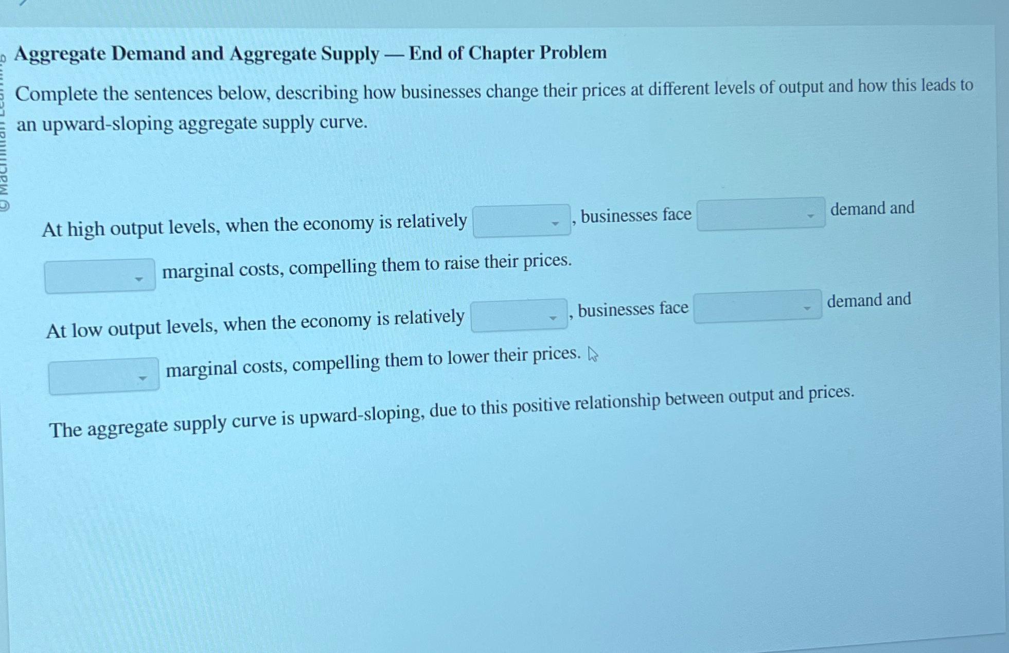 Solved Aggregate Demand and Aggregate Supply — ﻿End of | Chegg.com