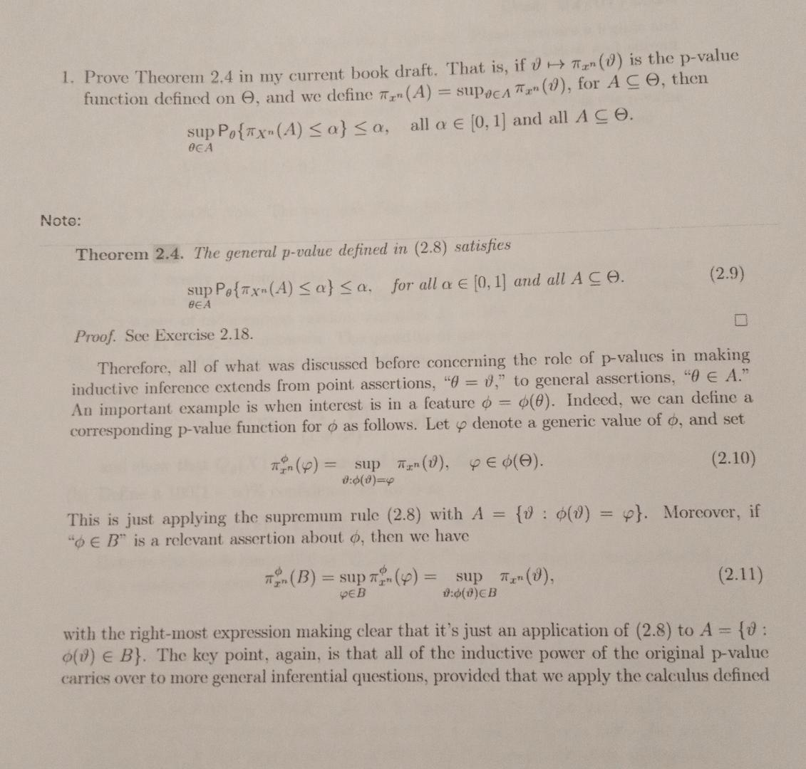 Solved Prove Theorem 2.4 ﻿in my current book draft. That is, | Chegg.com