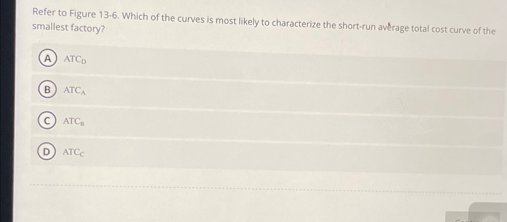 Solved Refer to Figure 13-6. ﻿Which of the curves is most | Chegg.com
