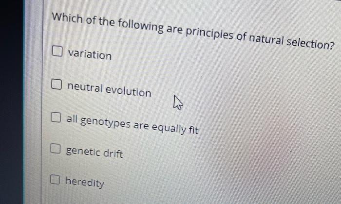 Solved Which of the following are principles of natural | Chegg.com