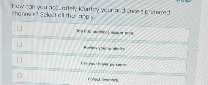 Solved How can you accurately identify your audience's | Chegg.com