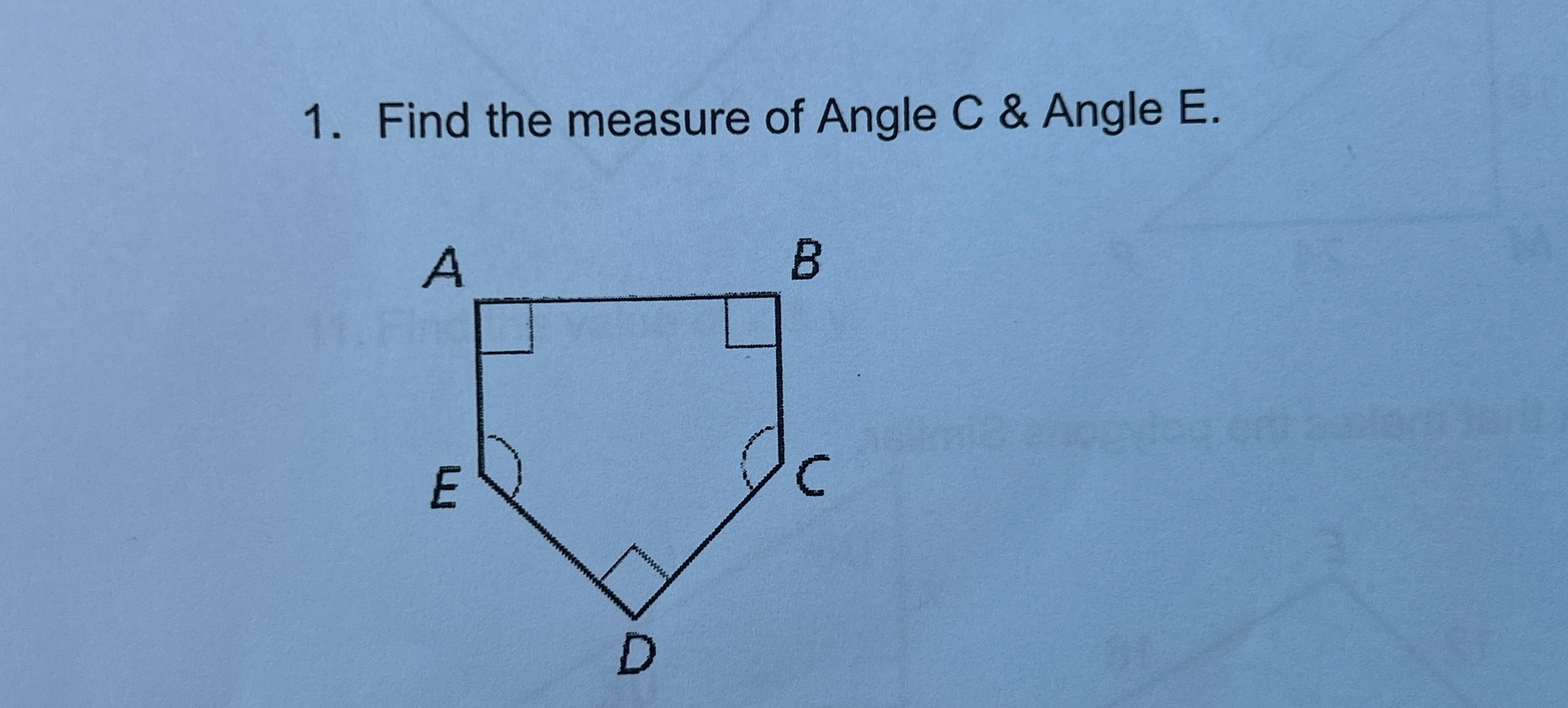 Solved Find the measure of Angle C ﻿& Angle E. | Chegg.com