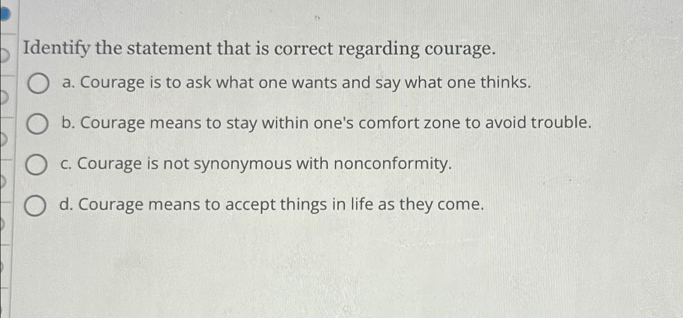 Solved Identify the statement that is correct regarding | Chegg.com