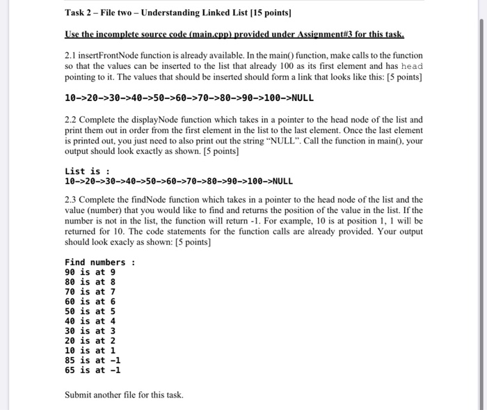 Solved Task 1 - Linear Search (10 points Given a vector with | Chegg.com