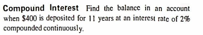 Solved Compound Interest Find the balance in an account when | Chegg.com