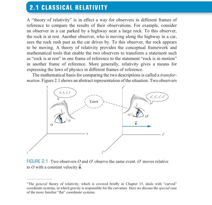 Solved 2. Suppose the two observers and the rock described | Chegg.com