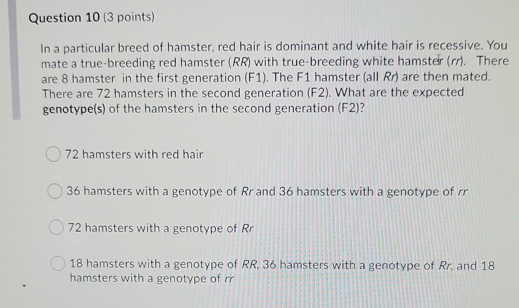 Solved In a particular breed of hamster, red hair is | Chegg.com