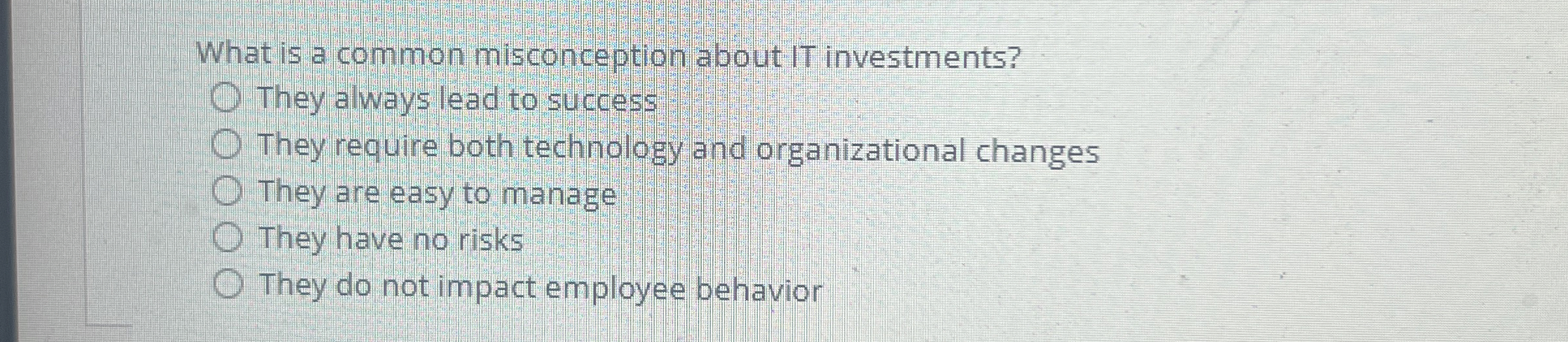 Solved What Is A Common Misconception About It