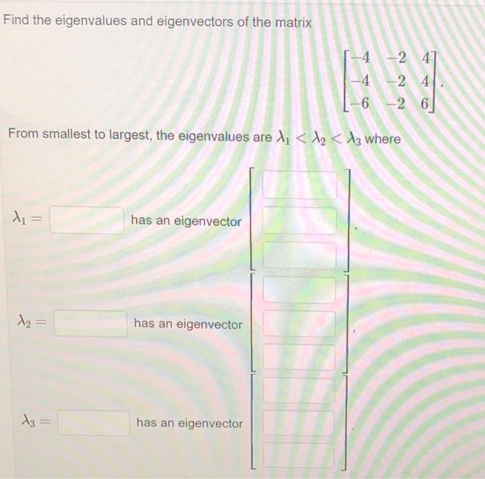 Solved Find the eigenvalues and eigenvectors of the matrix | Chegg.com