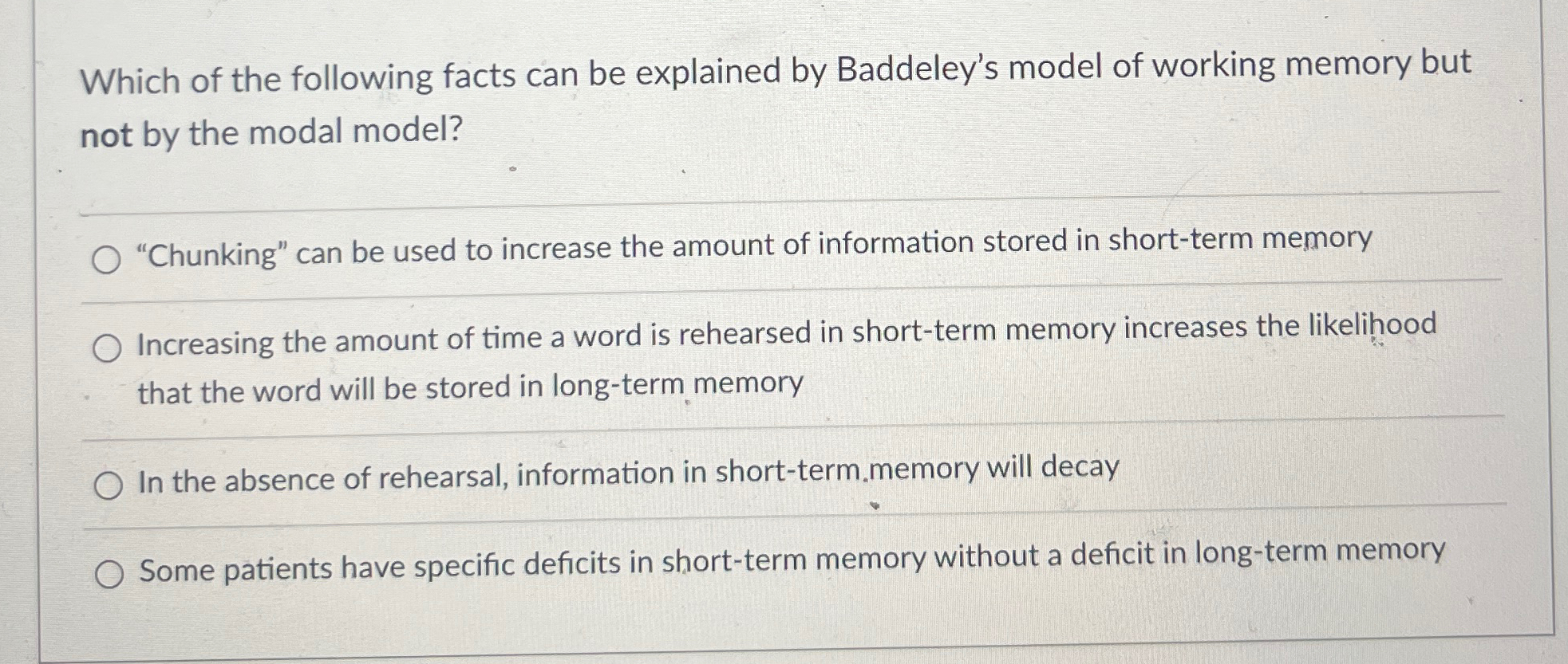 Solved Which of the following facts can be explained by | Chegg.com