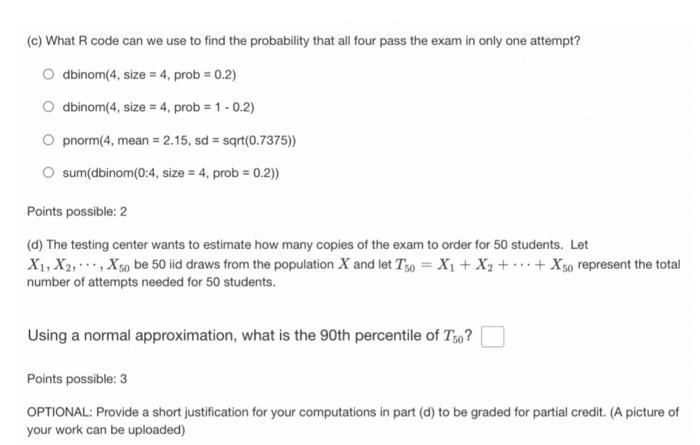 Solved Students have three attempts to pass a certain | Chegg.com