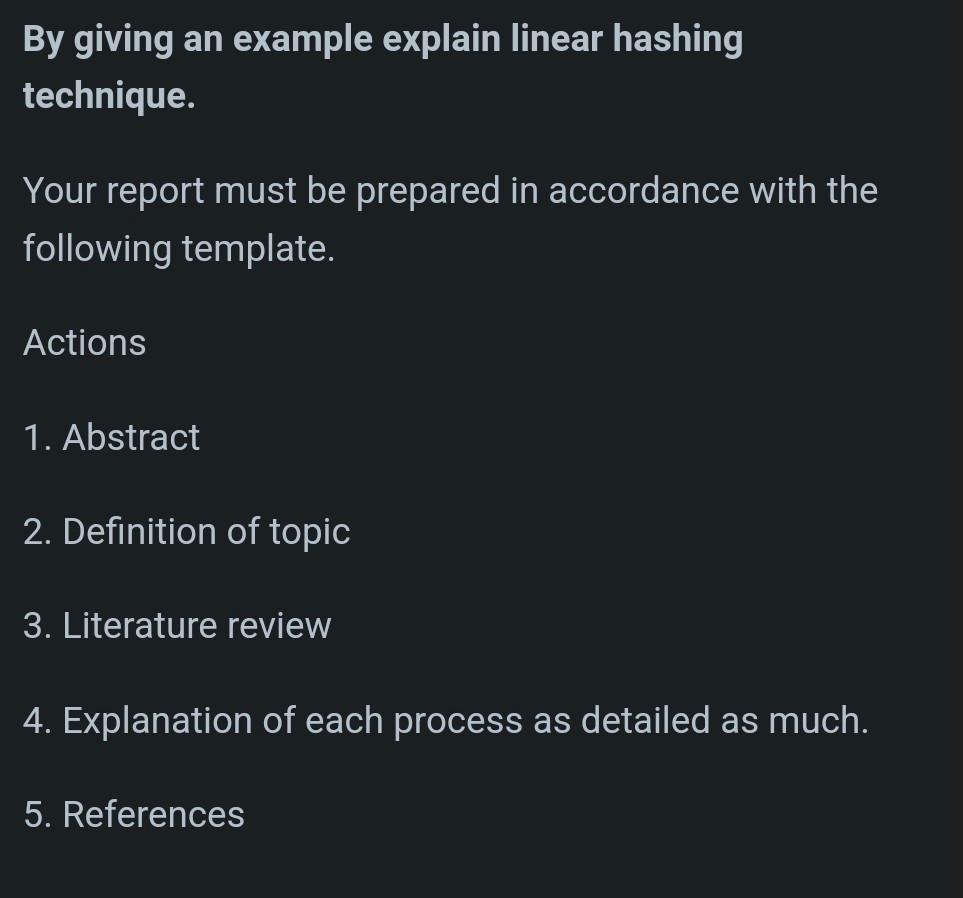 Solved By giving an example explain linear hashing | Chegg.com