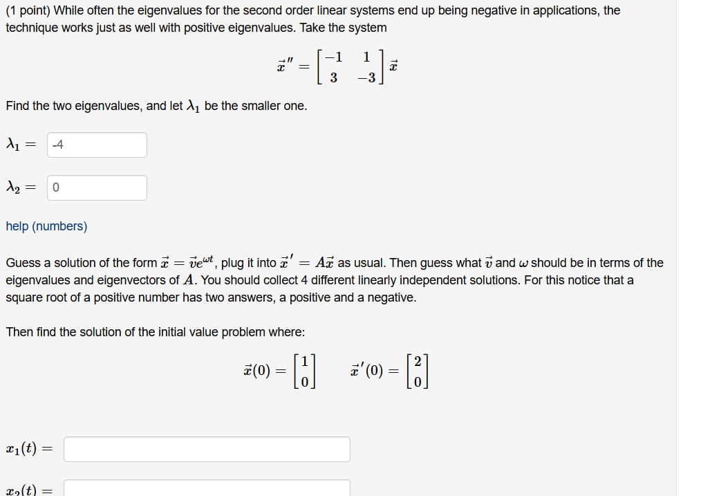 Solved While often the eigenvalues for the second order | Chegg.com