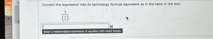 Solved Convert the expression into its technology formula | Chegg.com
