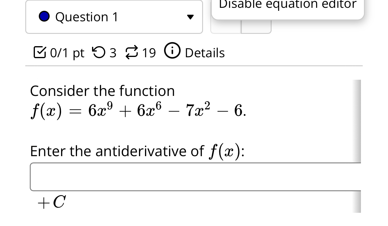 Solved Disable equation editorQuestion 101 ﻿pt | Chegg.com