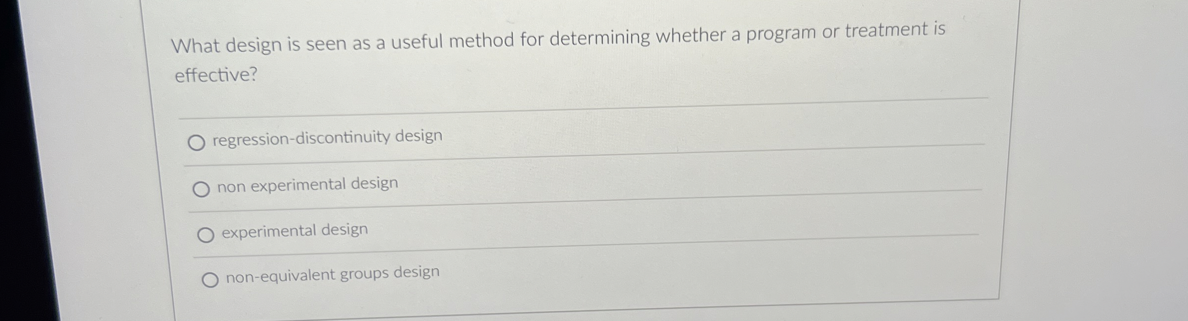 Solved What design is seen as a useful method for | Chegg.com
