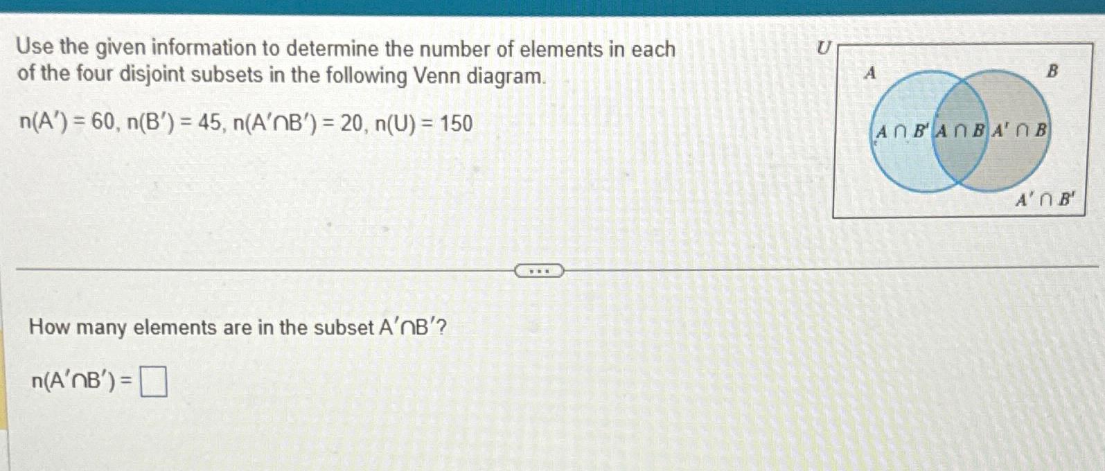 Solved Use the given information to determine the number of | Chegg.com