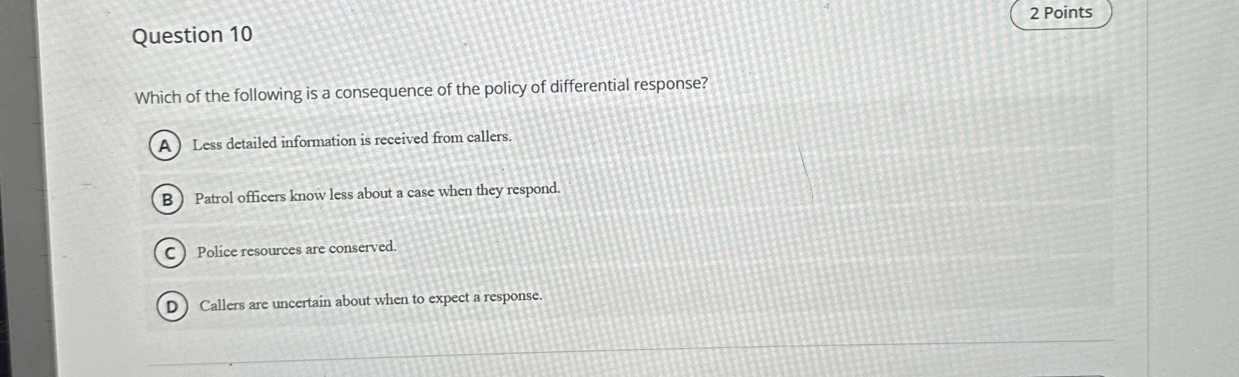 Solved Question 102 ﻿PointsWhich of the following is a | Chegg.com