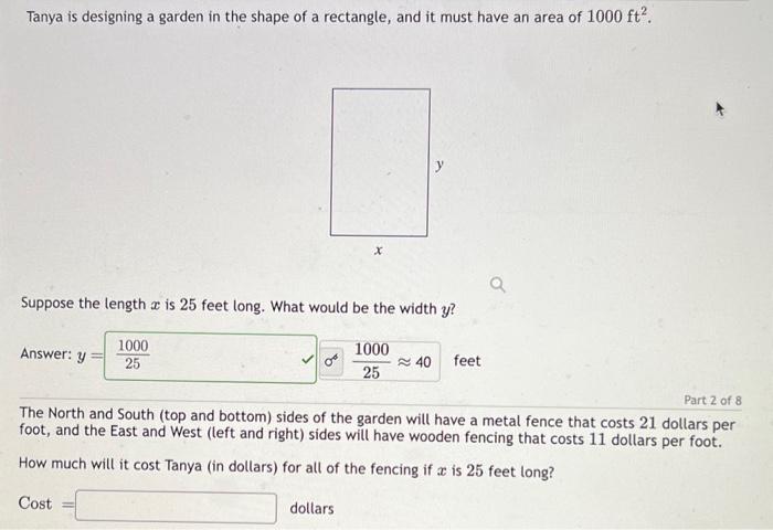 Solved Tanya is designing a garden in the shape of a | Chegg.com