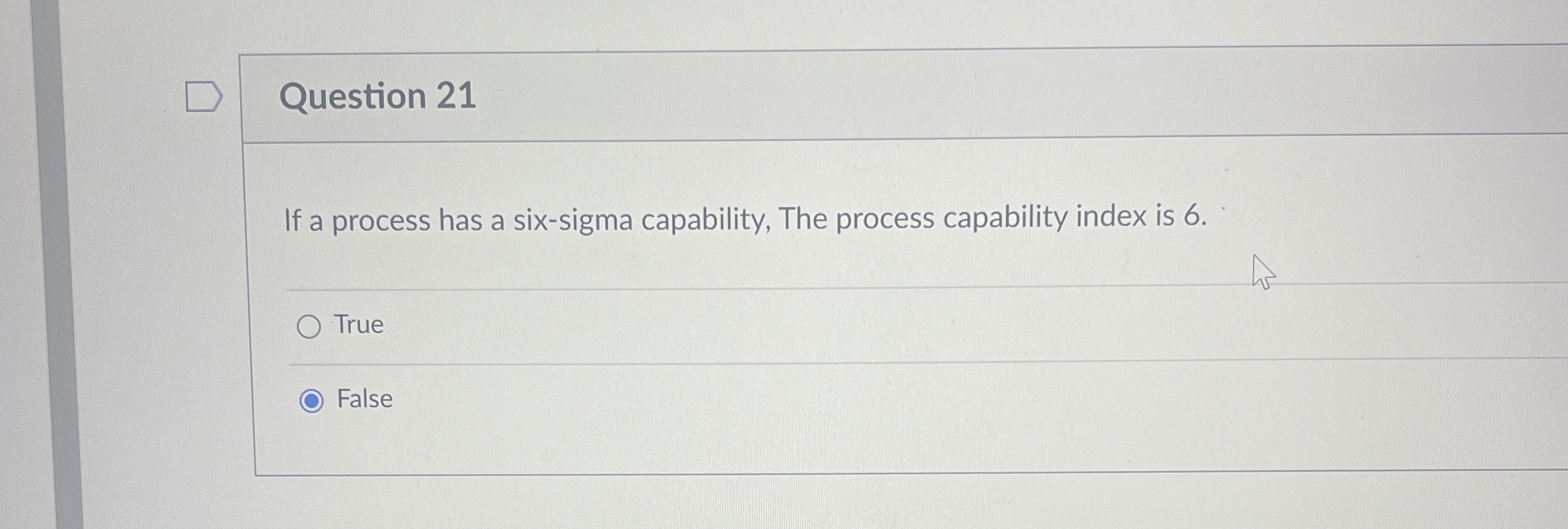 Solved Question 21If a process has a six-sigma capability, | Chegg.com