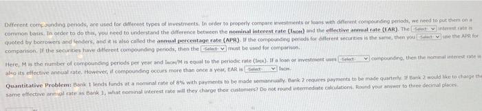 Solved Different compounding periods, are used for different | Chegg.com