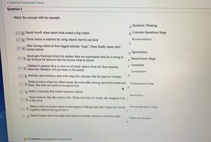 Solved Question Completion Status Question 1 Match the | Chegg.com