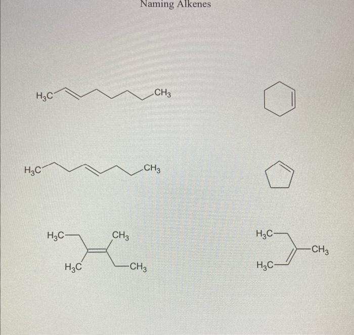 Solved Naming Alkenes | Chegg.com