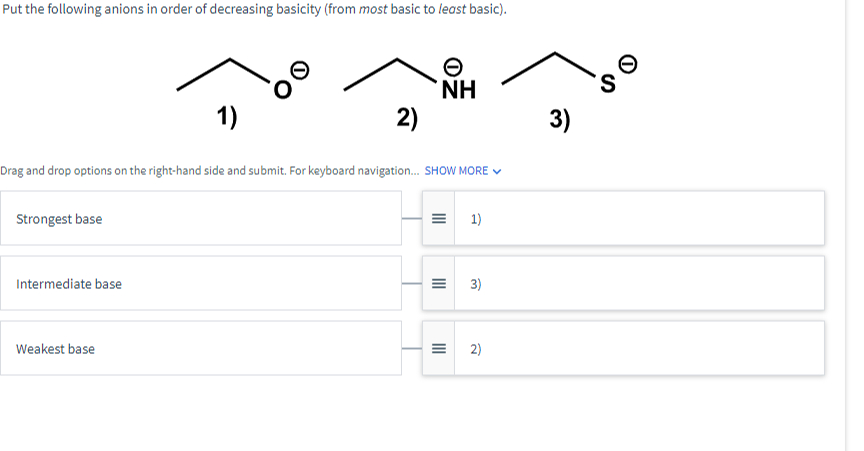 Solved Put the following anions in order of decreasing | Chegg.com Solved Put the following anions in order of decreasing | Chegg.com