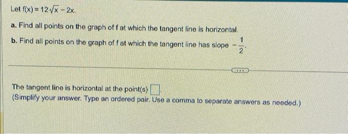 Solved Let f(x)=12x−2x. a. Find all points on the graph of f | Chegg.com