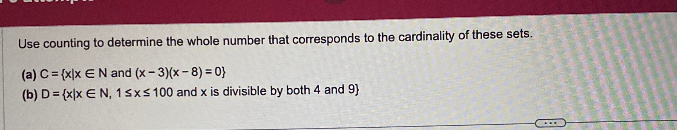 Solved Use counting to determine the whole number that | Chegg.com
