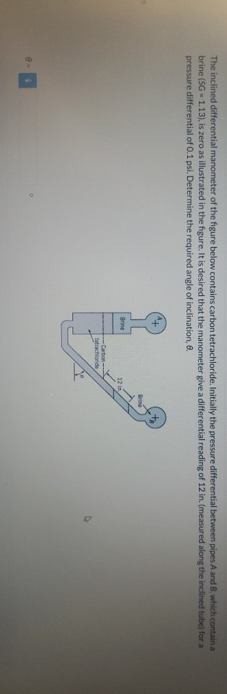 Solved The inclined differential manometer of the figure | Chegg.com