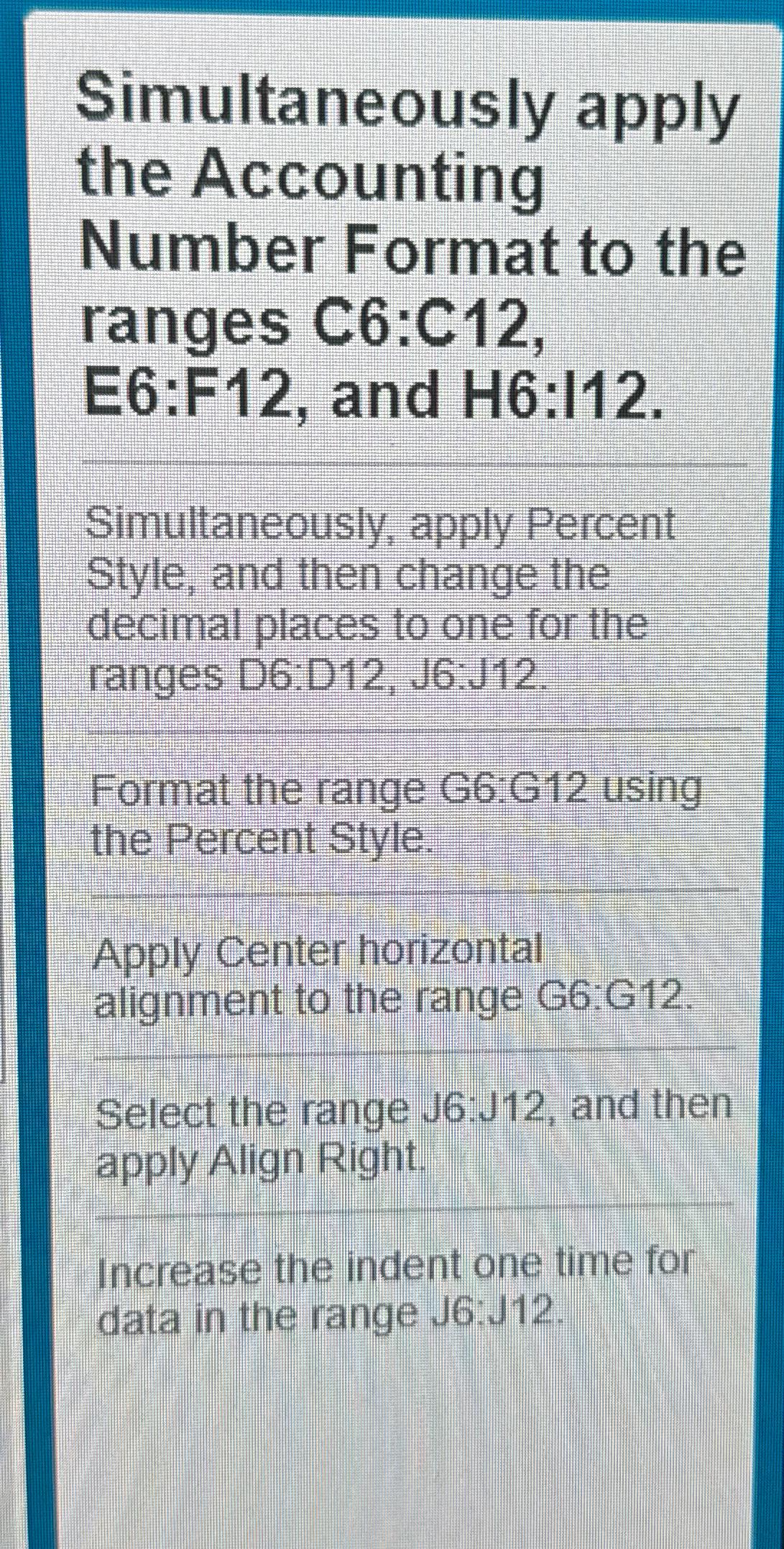 Solved Simultaneously apply the Accounting Number Format to | Chegg.com
