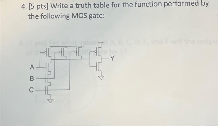 Solved 4. [5 pts] Write a truth table for the function | Chegg.com