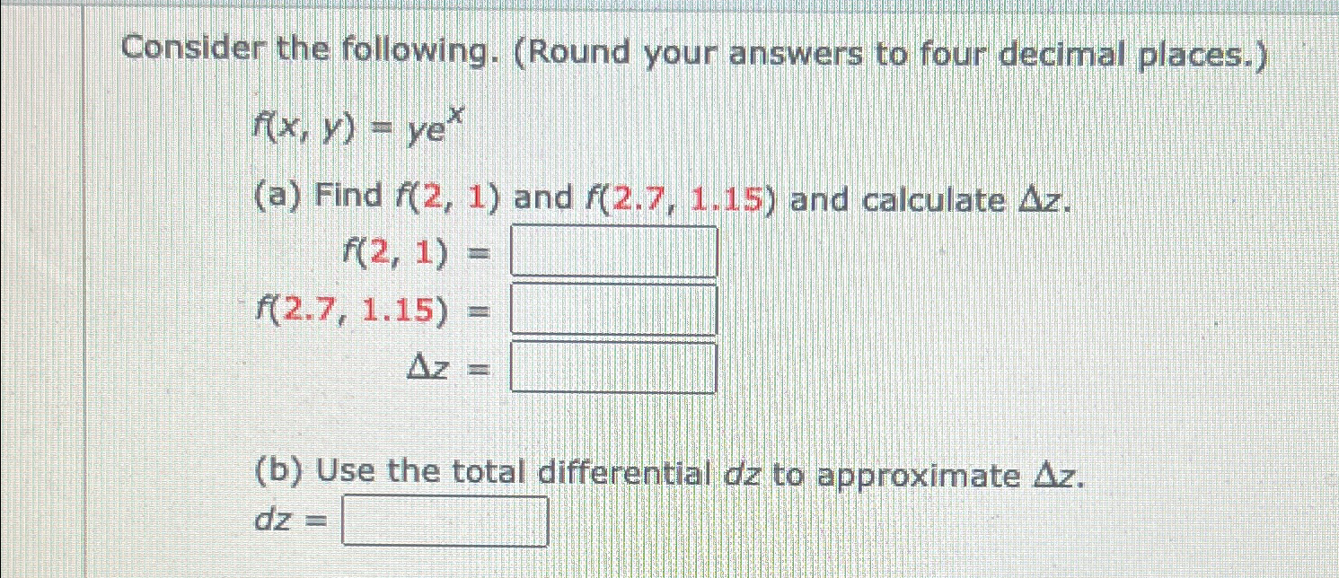 Solved Consider the following. (Round your answers to four | Chegg.com