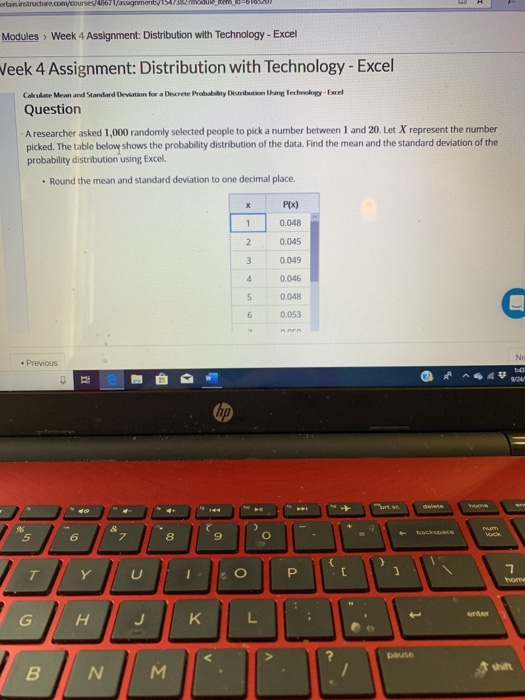 Modules > Week 4 Assignment: Distribution with | Chegg.com
