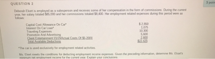 QUESTION 1 Jerry Farrow is employed by a Canadian | Chegg.com