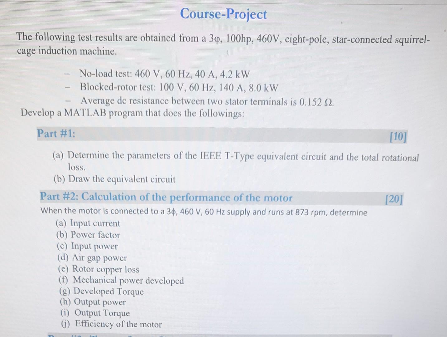 Solved The following test results are obtained from a | Chegg.com