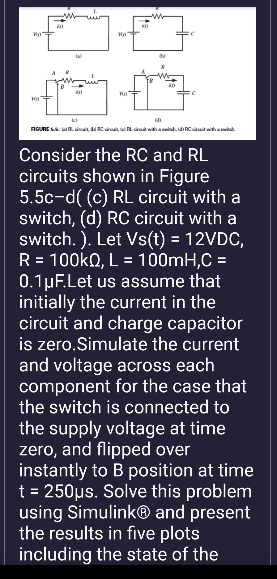 Solved Consider the RC and RL circuits shown in Figure | Chegg.com