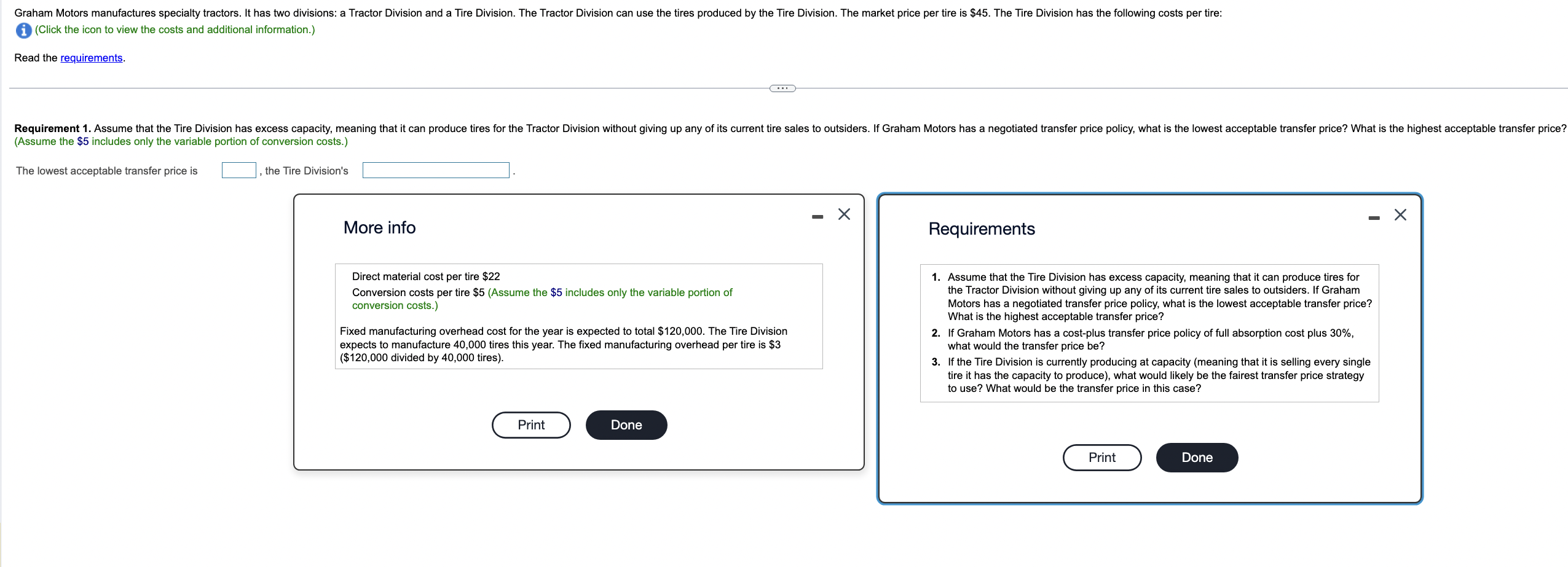 Solved (Click the icon to view the costs and additional | Chegg.com