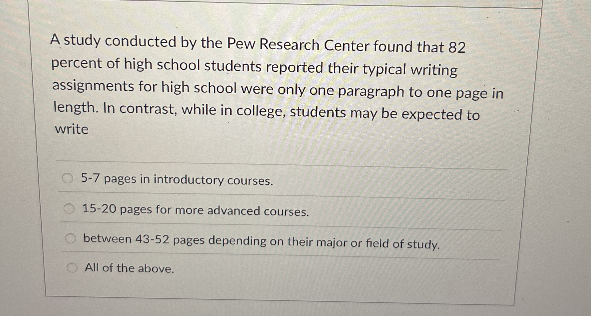 Solved A study conducted by the Pew Research Center found | Chegg.com