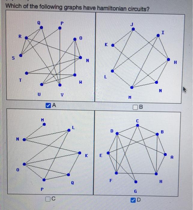 Solved Which of the following graphs have hamiltonian | Chegg.com