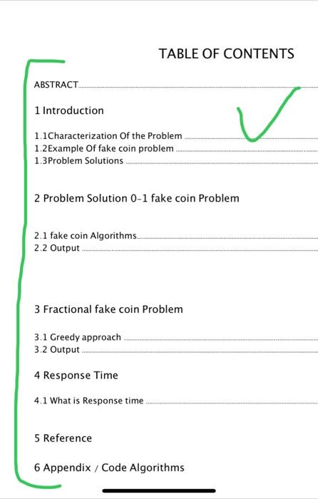 Solved TABLE OF CONTENTS ABSTRACT 1 Introduction v 1.1 | Chegg.com