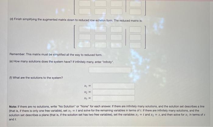 Solved (1 point) Solve the following system using augmented | Chegg.com